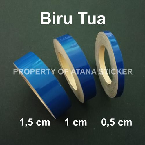 Jual Lis Pelek Polos (Strip/List Velg) Biru Tua 1cm Scotlite Sticker ...