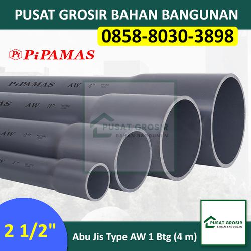 Jual Pipa PVC 2 1/2" AW Pipamas Abu Jis 2 1/2inch AW Per Batang (4m ...