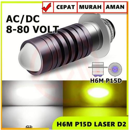 Jual Lampu LED H6 SUPERSONIC Utama Motor matic laser bohlam 2 warna mio ...