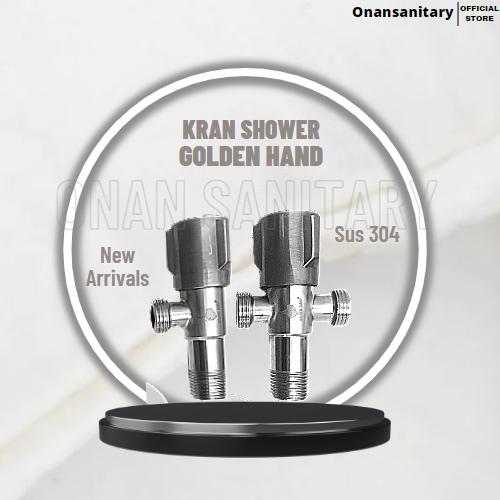 Jual Stop Kran Shower Minimalis Single/Double Stainless Sus 304 Golden ...