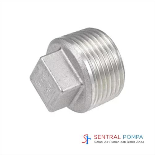 Jual PAPS Square Plug Stainless SS304 Drat Luar / Tutup Pipa 1", 3/4 ...