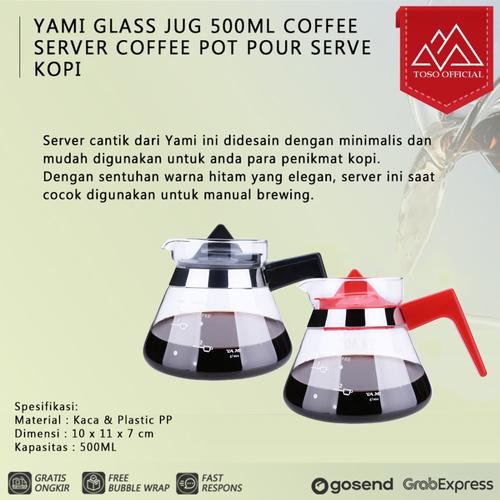 Jual Yami Glass Jug 500ml Coffee Server Coffee Pot Pour Serve Kopi ...