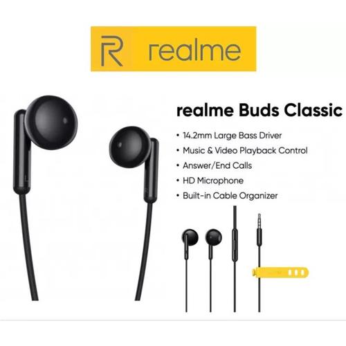 Jual HEADSET REALME BUDS CLASSIC 3.5mm JACK IN-LINE HD MICROPHONE ...