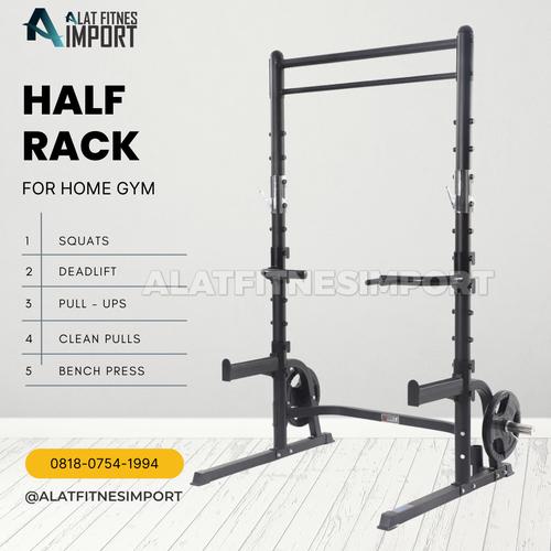 Jual Half Rack BK-300 Squat Rack Full Black Home Gym Alat Fitness ...