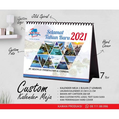 Jual Cetak Kalender Meja Perusahaan Custom, Hardbot Linen 15x21 CM ...