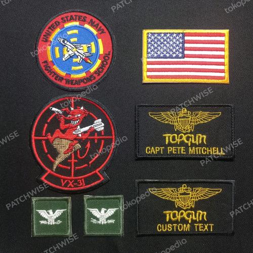 Jual Patch bordir Top Gun MAVERICK full set - Top Gun School, Clean ...