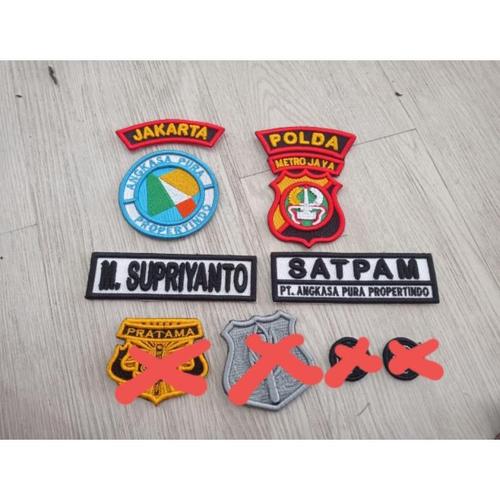 Jual emblem satpam (nama, satpam, logo perusahaan, wilayah, POLDA dan ...