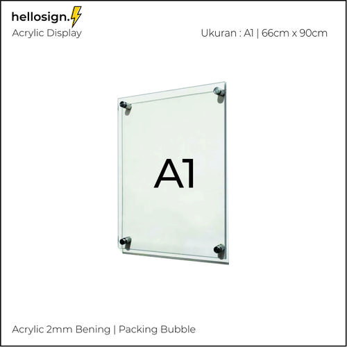 Jual Acrylic Display Wall Poster | Frame | Bingkai Display Akrilik A1 ...
