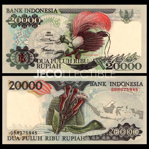 Jual Indonesia 20000 Rupiah Cendrawasih Generasi Lama Uang Kertas - UNC ...