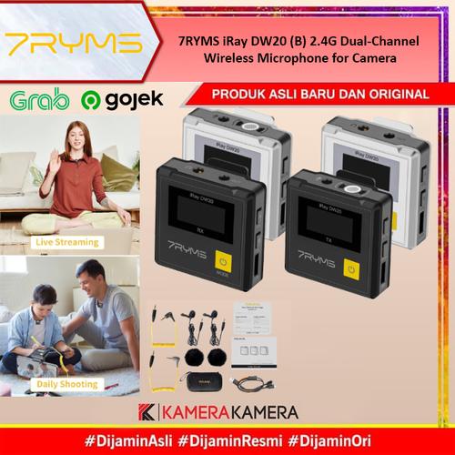 Promo 7RYMS iRay DW20 (B) 2.4G Dual-Channel Wireless Microphone for Camera - Hitam Cicil 0% 3x ...