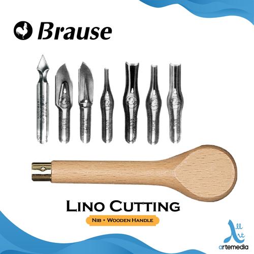 Jual Pisau Cukil Brause Lino Cutting Nib Wooden Handle Block Printing ...