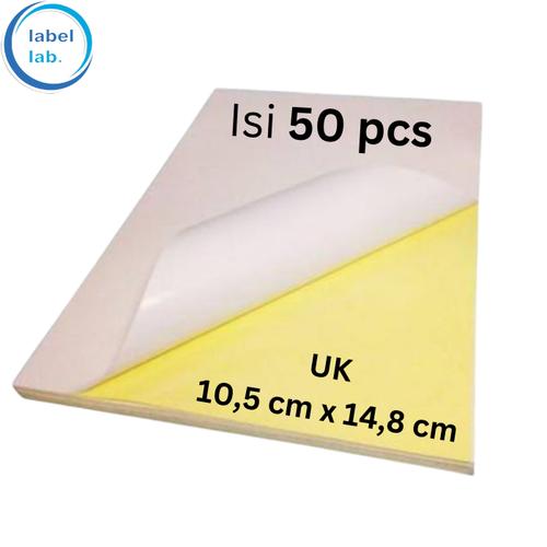 Jual STIKER LABEL HVS A6 LINTEC POLOS /10,5 cm x14,8 cm (isi 50 pcs ...