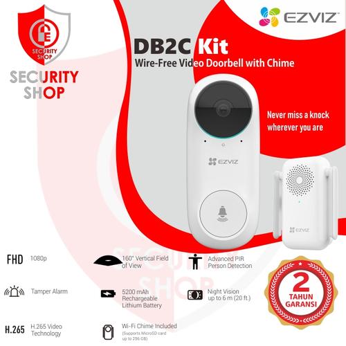 Jual EZVIZ DB2C Kit Wireless Video Doorbell with Chime Bergaransi Resmi ...