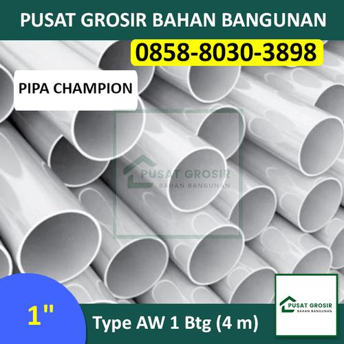 Jual Pipa PVC 1" AW Merek Champion 1inch AW Per Batang (4m) - Jakarta ...