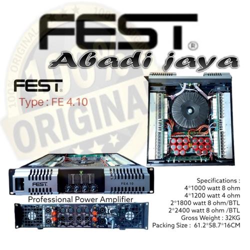 Jual power amplifier fest fe4.10 / fest fe 4.10 4 x 1000 4 channel ...