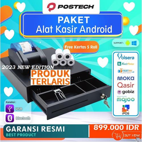 Jual PAKET PRINTER KASIR ANDROID CASH DRAWER OTOMATIS KERTAS THERMAL ...