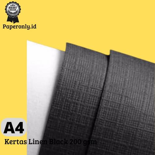 Jual Kertas Linen Hitam A4 F4 200 gram isi 50 Lembar - Ukuran A4 ...