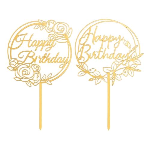 Jual Topper Happy Birthday akrilik daun & bunga - HB BUNGA - Jakarta ...