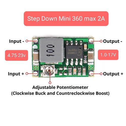 Jual Modul kit mini 360 rangkaian converter step down 5-23V to 1.0-17v ...