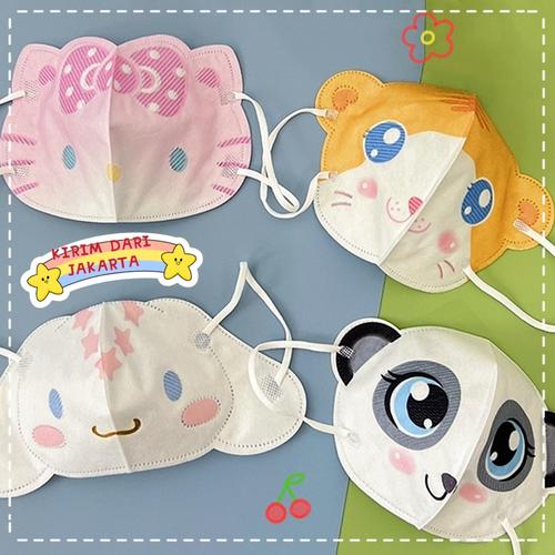 Jual Masker Anak 3D Cute Mask Karakter Kartun Lucu 3ply Kitty Panda ...