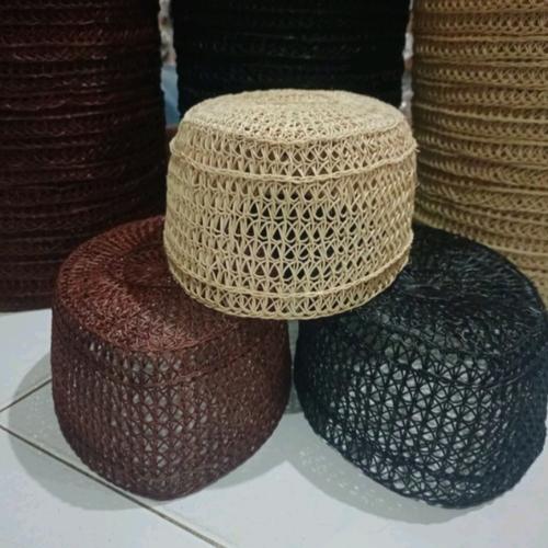 Jual peci rotan kalimantan / peci rotan / peci akar kalimantan - Putih ...