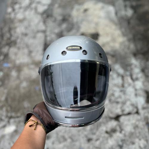 Jual Helm Custom BELL Bullit Silver Glossy Premium Edition! Helm ...