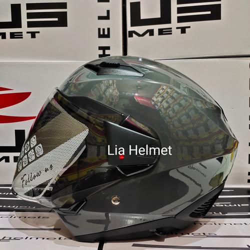 Jual helm zeus 611 polos grey 11C / helm half face zeus 611 grey 11C ...