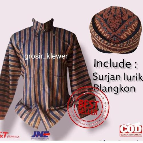 Jual Zae Surjan lurik/lurik dewasa/surjan dan blangkon/baju adat jawa ...