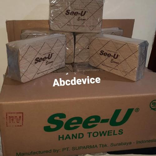 Jual Tissue Tisu See-U Hand Towel Econo Brown 150 Sheet Dus Isi 20 Pack - Kota Surabaya ...