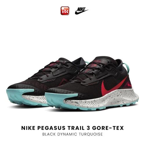 Jual Nike Pegasus Trail 3 GoreTex Black Dynamic Turquoise 100% ...