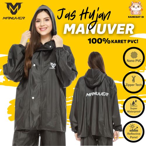 Jual Jas Hujan Manuver Setelan Mantel Hujan Pria Wanita Tebal Bahan 100%PVC - Hitam - Kota ...