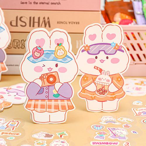 Jual Sticker aesthetic set sticker motif rabbit sticker lucu ST4 - Boba ...