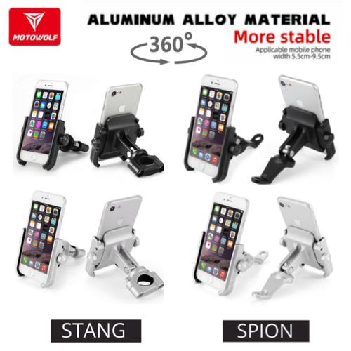 Promo MOTOWOLF Holder HP Motor Stang Spion 360 Almunium Alloy Premium ...