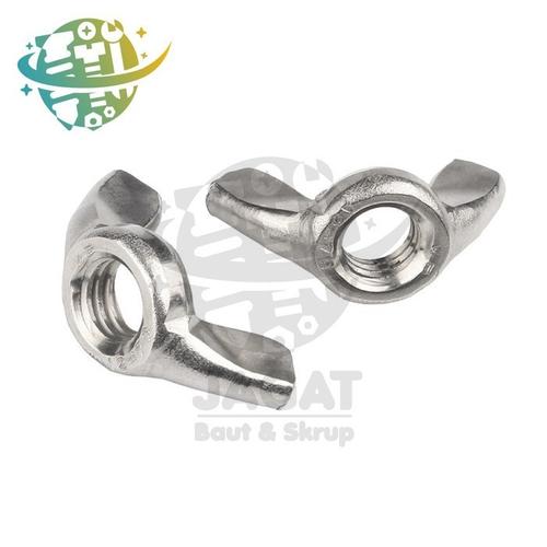 Jual Mur Kuping Stainless M8 Wing Nut Mur Kupu SS304 Butterfly Nut ...