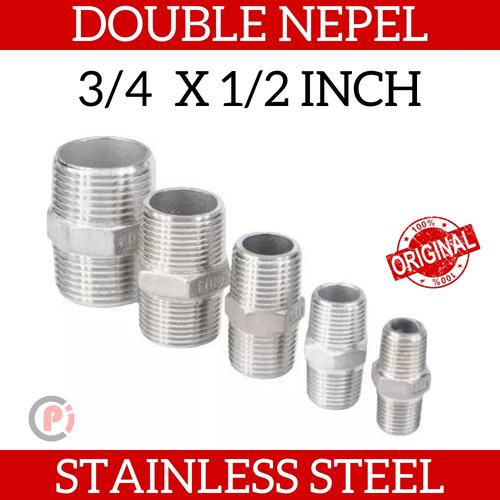 Jual Double Neple Drat Pipa Stainless Steel SUS304 Ukuran 3/4 x 1/2 Inch - Kota Medan - Pi ...