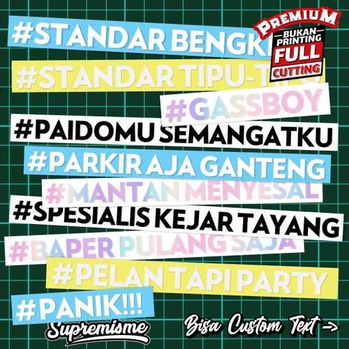 Jual Sticker kata kata STANDAR BENGKEL / Stiker Viral STANDAR TIPU-TIPU ...