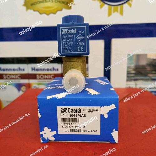 Jual Solenoid valve Castel 1/2" flare 220/230v-50/60Hz Cat-1064/4A6 ...