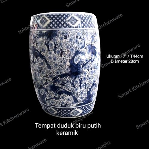 Jual Tempat duduk keramik biru putih Jual Tempat duduk keramik biru putih