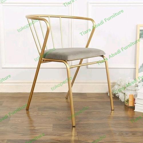 Jual kursi cafe besi minimalis modern warna emas / kursi makan, kursi ...
