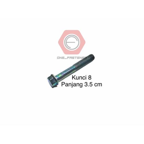 Jual Baut Flange Bolt M6x35 Hijau Kunci 8 blok mesin cvt 6mm 3.5cm ulir ...