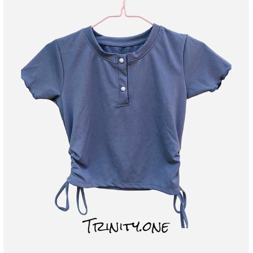 Jual crop top wanita serut / crop top wanita lengan pendek / crop top ...