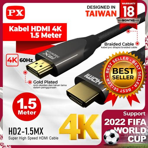 Jual Kabel HDMI 4K High Speed ARC HDR Nylon Braided 1.5 Meter PX HD2 -1 ...