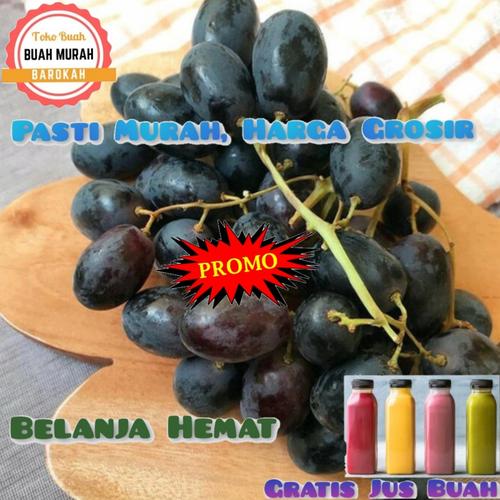 Jual Buah Anggur Hitam Seedless Autumn Manis Garing Fresh Segar Murah ...