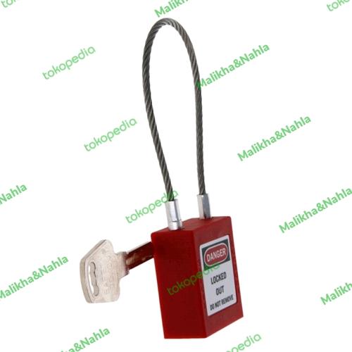 Jual 45mm Wire Rope Padlock High Security Lockout Lock Protect Property ...