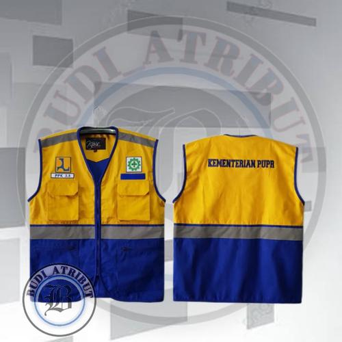 Jual rompi safety rompi proyek rompi pupr rompi lapangan - kuning biru ...