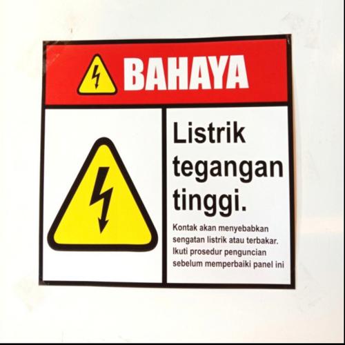 Jual rambu stiker BAHAYA LISTRIK TEGANGAN TINGGI / rambu k3 sticker ...
