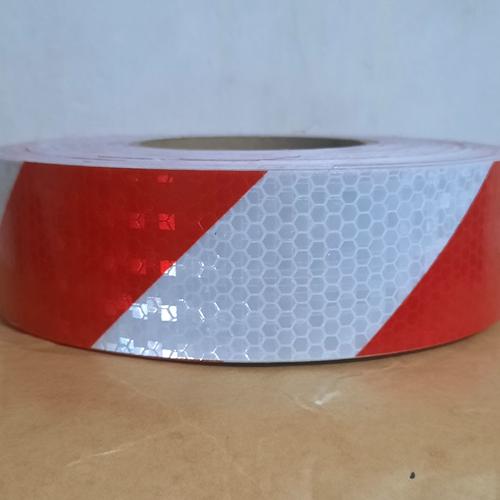 Jual Sticker Reflective Barricade Prismatic/Scotlite Safety Merah Putih ...
