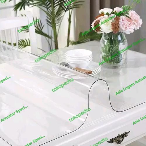 Jual taplak meja 120cm x 40cm alas meja plastik pvc bening transparan ...