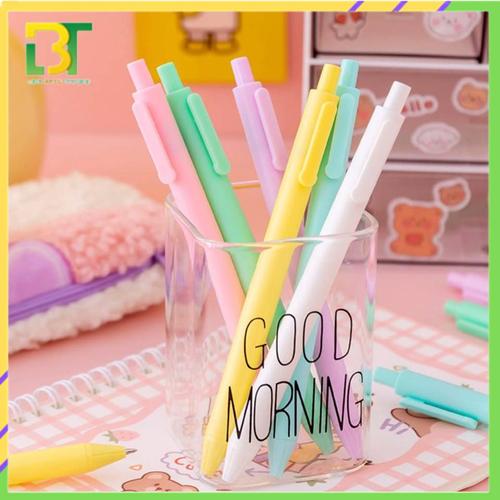 Jual LBT Pena Cetekan Macaroon Pulpen Warna Pastel Tinta Hitam Warna ...