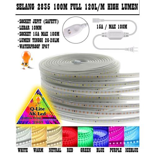 Jual Lampu Selang LED Strip 2835 120L/M Socket Jepit 220V High Lmn ...
